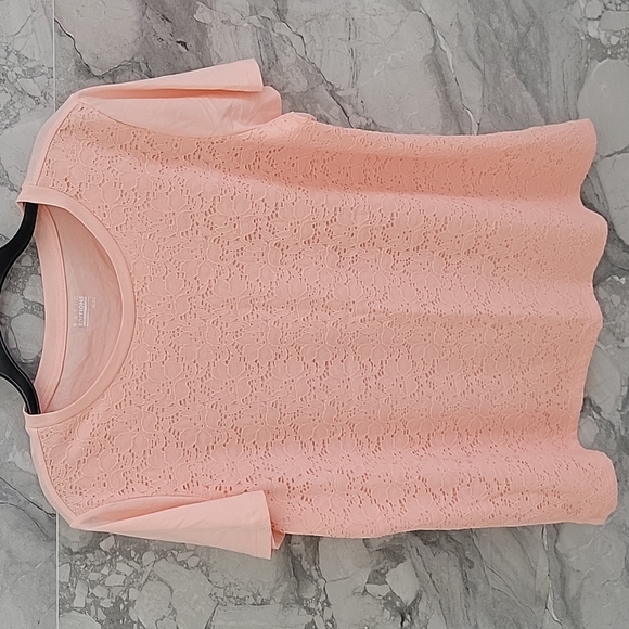 Basic Editions | Tops | Basic Edition Shortsleeved Tshirt With Lace Front And Round Neck Extra ...